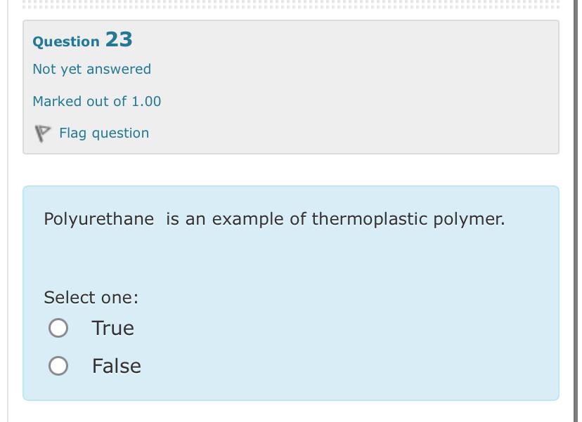 Solved Question 23Not yet answeredMarked out of 1.00Flag | Chegg.com Solved Question 23Not yet answeredMarked out of 1.00Flag | Chegg.com