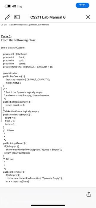 Stacks, Queues Objective: At the end of this lab, | Chegg.com