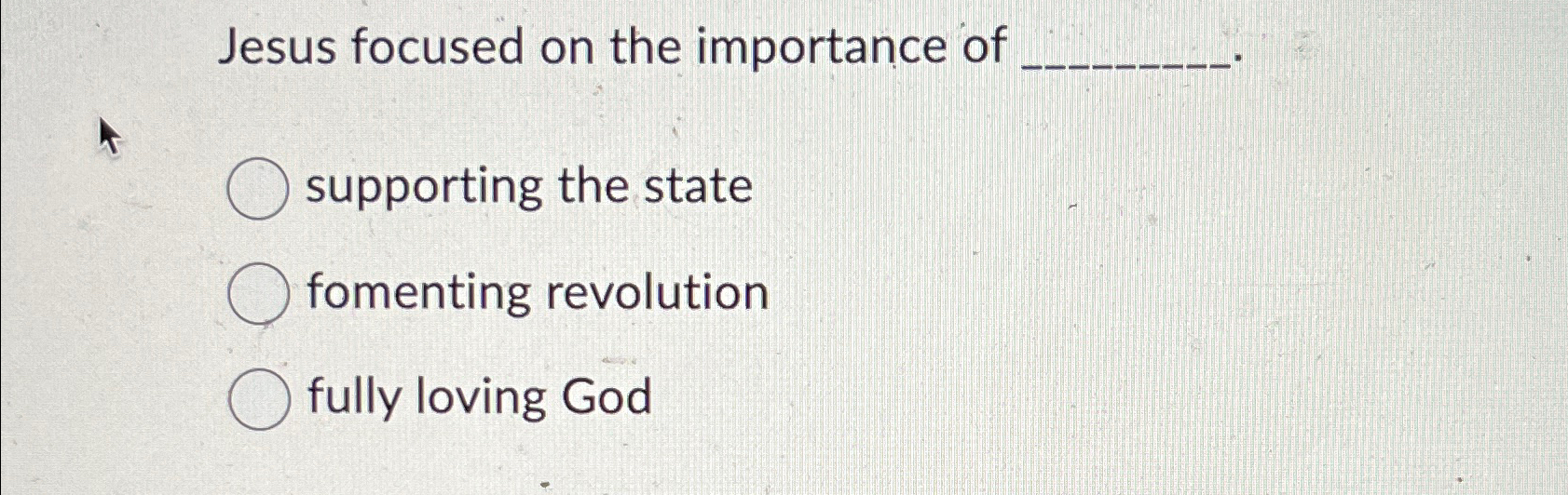 Solved Jesus focused on the importance ofsupporting the | Chegg.com