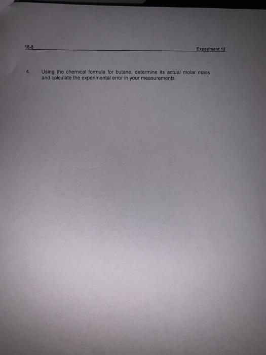 Solved 18-8 Experiment 18 4 Using the chemical formula for | Chegg.com