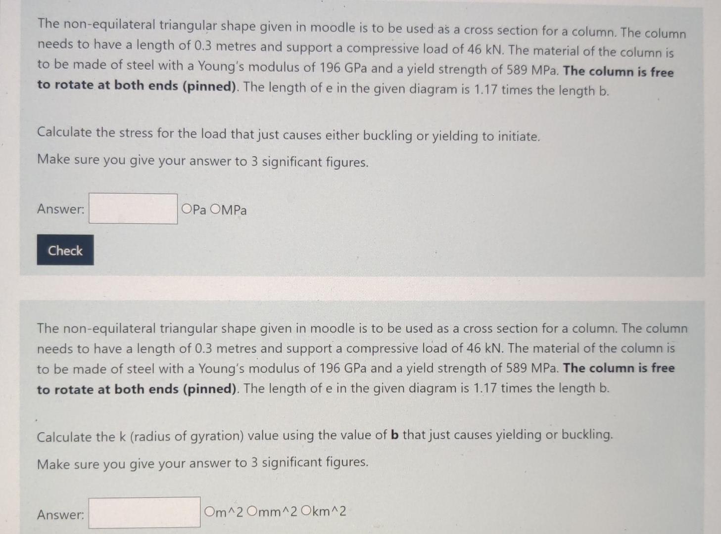 Solved The non-equilateral triangular shape given in moodle | Chegg.com