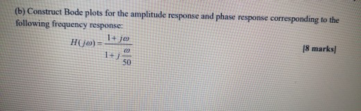 Solved (b) Construct Bode plots for the amplitude response | Chegg.com