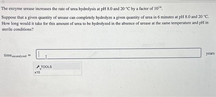 Solved The enzyme urease increases the rate of urea | Chegg.com
