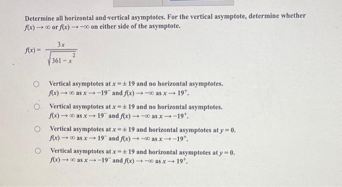 Solved Determine the limit (answer as appropriate, with a | Chegg.com