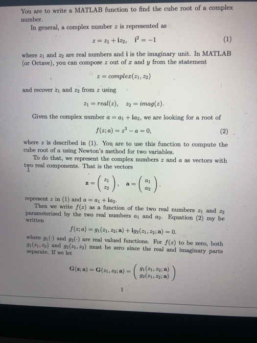 Solved You are to write a MATLAB function to find the cube | Chegg.com