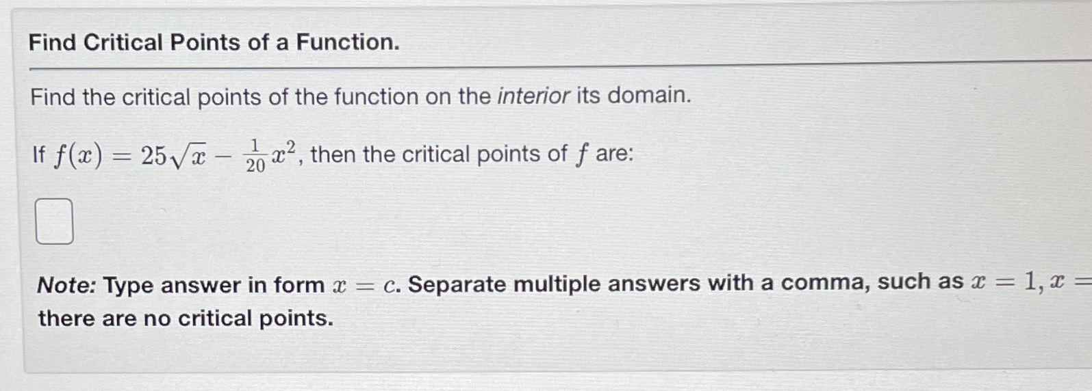 Solved Find Critical Points Of A Function Find The Critical