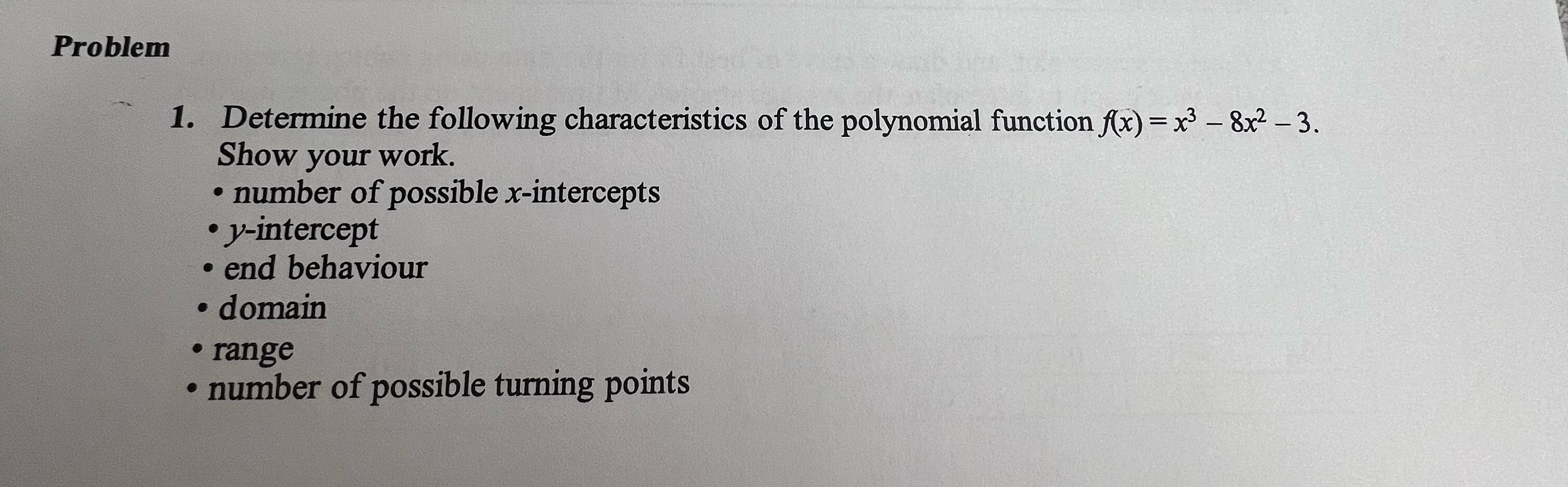 Solved ProblemDetermine the following characteristics of the | Chegg.com