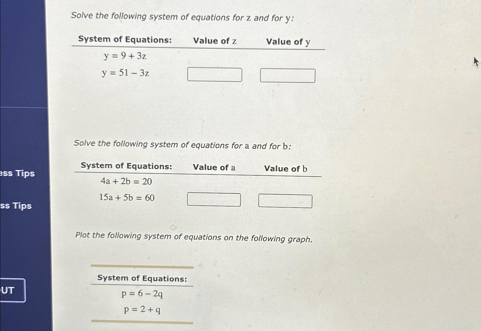 Solved Solve the following system of equations for z ﻿and | Chegg.com