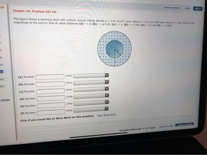 Solved CES PRINTER VERSION BACK NEXT Chapter 23, Problem 052 | Chegg.com
