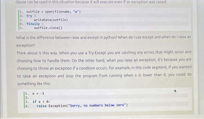 Solved Review the examples of exceptions and then modify the | Chegg.com