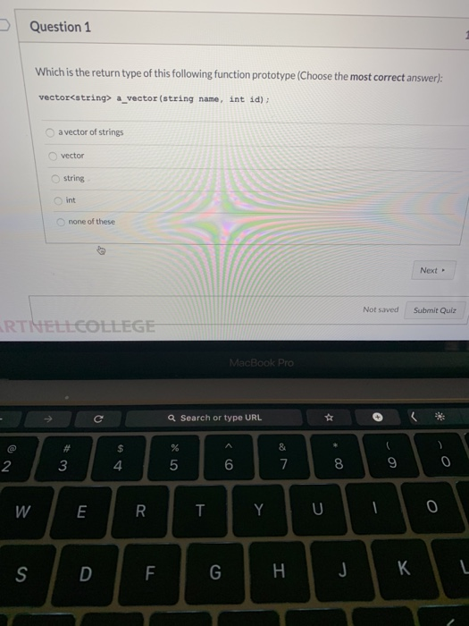 Solved Question 1 Which Is The Return Type Of This Following 3460