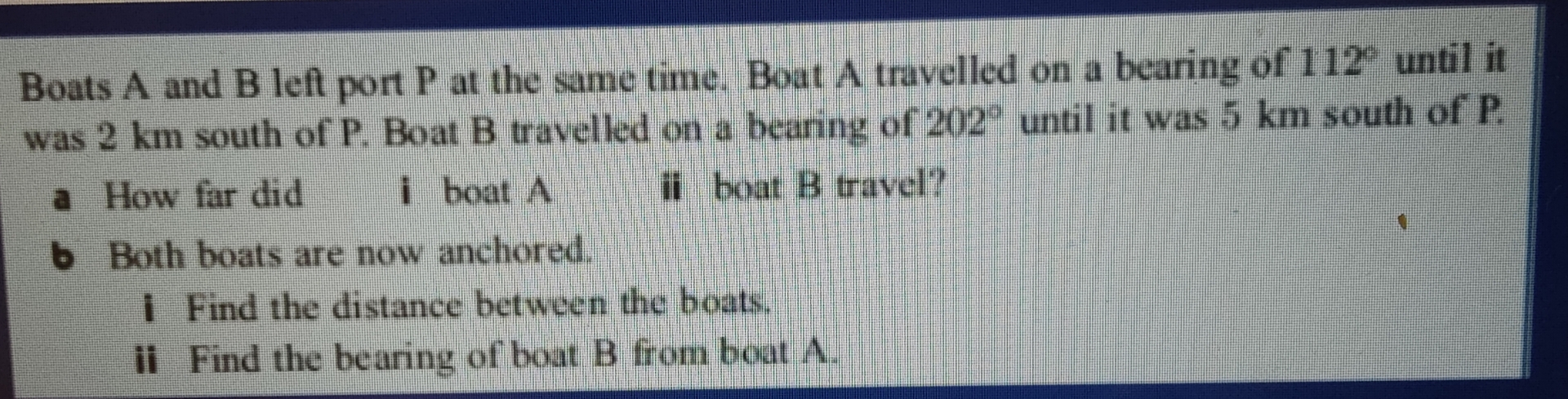 Solved Boats A and B ﻿left port P ﻿at the same time. Boat A | Chegg.com