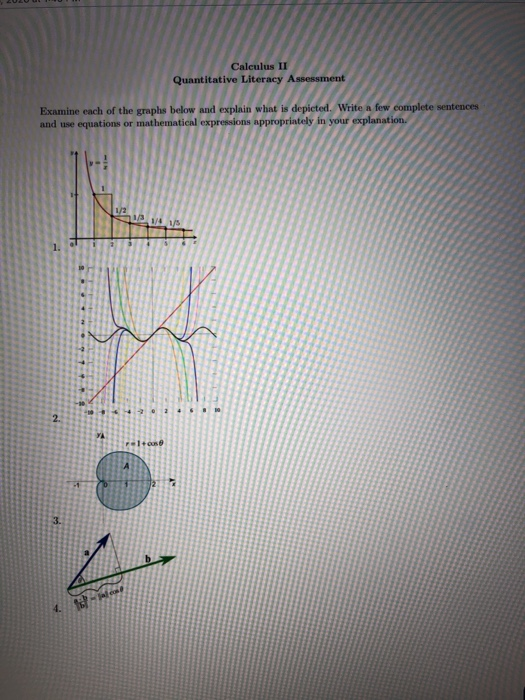 Solved Calculus II Quantitative Literacy Assessment Examine | Chegg.com