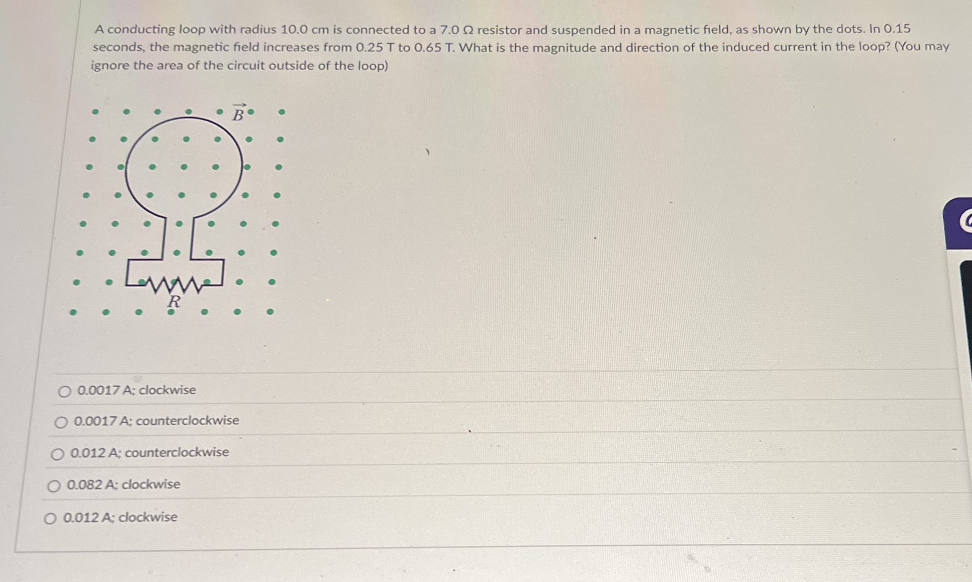 Solved by an EXPERT A conducting loop with radius 10.0 ﻿cm is connected | Chegg.com