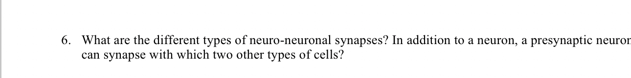 What are the different types of neuro-neuronal | Chegg.com