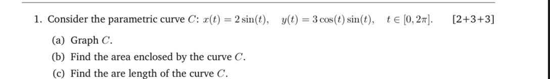 Solved Consider the parametric curve | Chegg.com