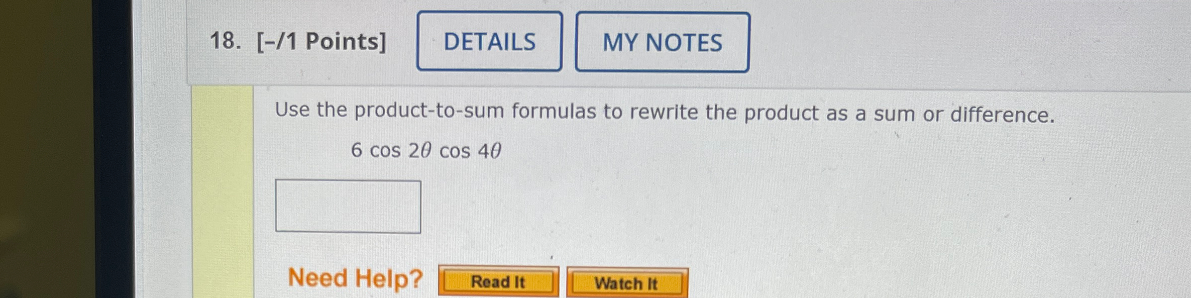 Solved 1 ﻿points Use The Product To Sum Formulas To