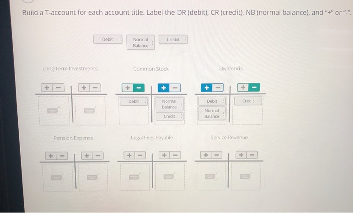 Solved Build a T-account for each account title. Label the | Chegg.com