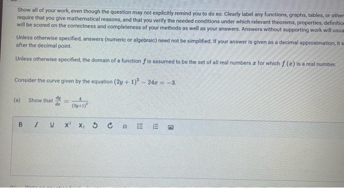 Solved Show all of your work, even though the question may | Chegg.com