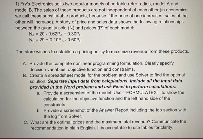 Specify decision variables, objective function and | Chegg.com Specify decision variables, objective function and | Chegg.com