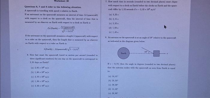 Solved Questions 6, 7 and 8 refer to the following | Chegg.com