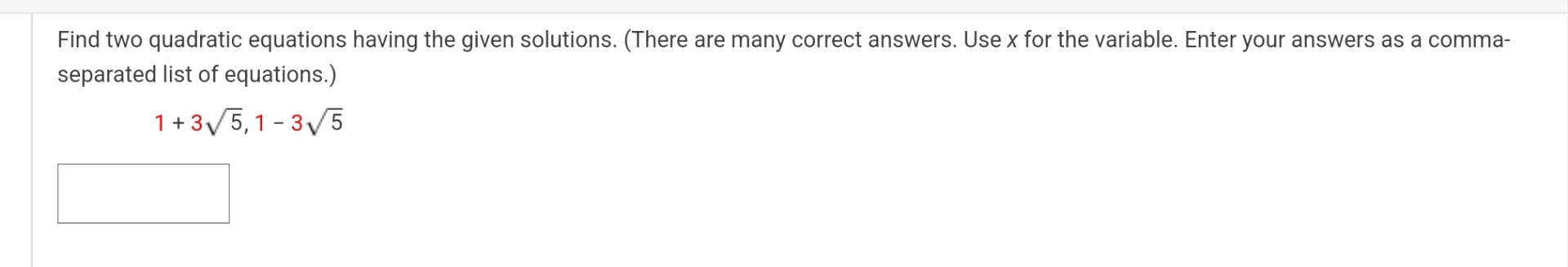 Solved Find two quadratic equations having the given | Chegg.com