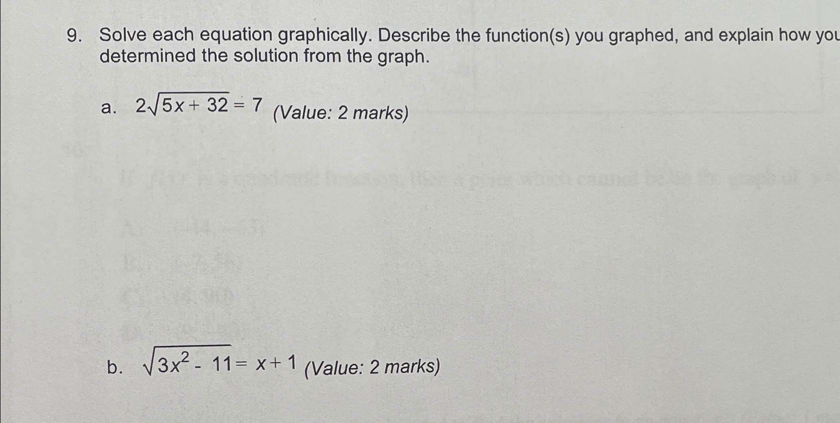 Solved Solve each equation graphically. Describe the | Chegg.com
