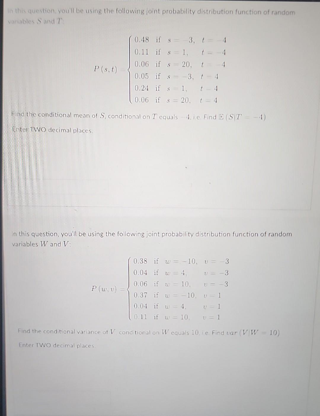 Solved In this question, you'll be using the following joint | Chegg.com