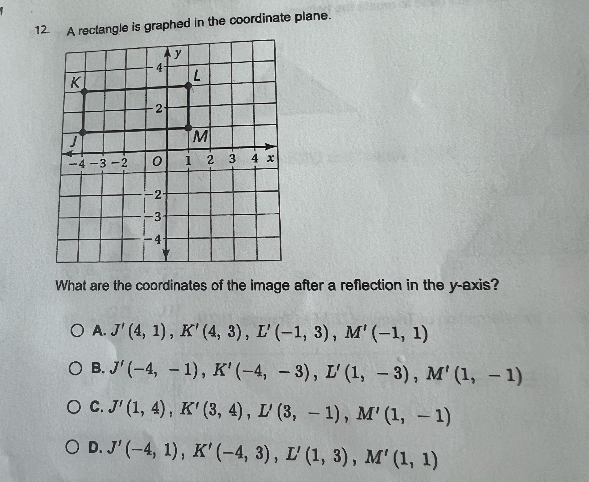 Solved A rectangle is graphed in the coordinate plane.What | Chegg.com