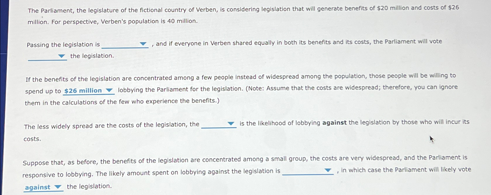 Solved The Parliament, the legislature of the fictional | Chegg.com