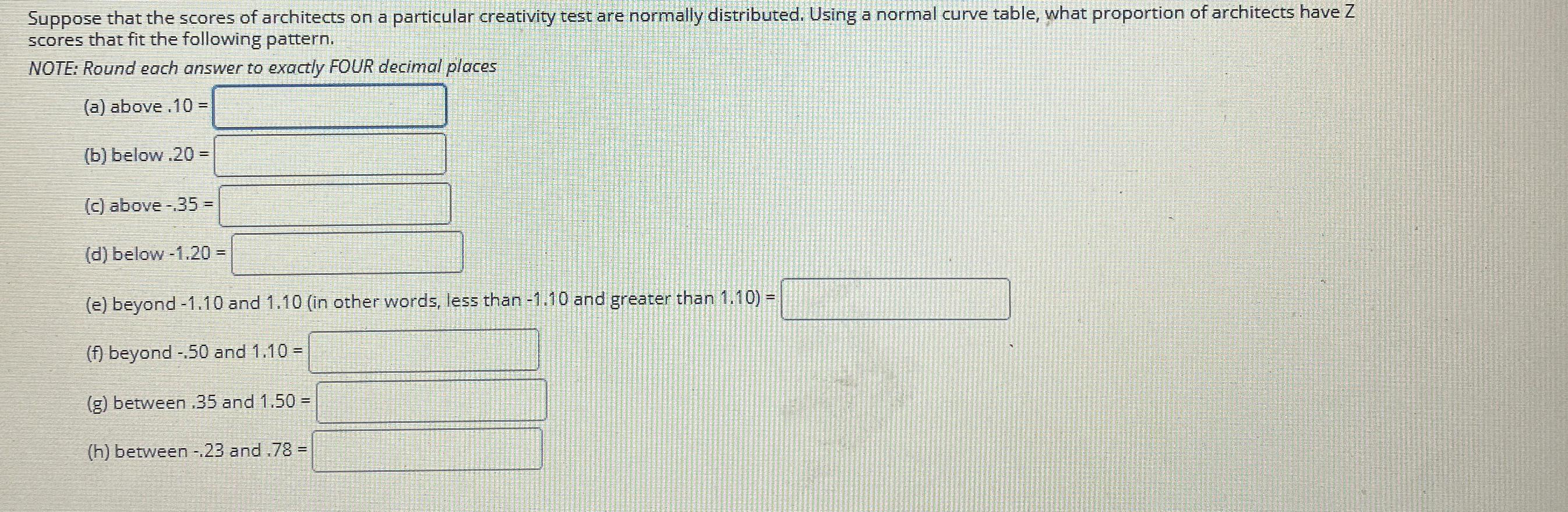 Suppose that the scores of architects on a particular | Chegg.com