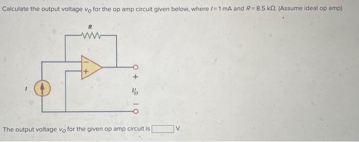 Solved Calculate the output voltage v0 for the op amp | Chegg.com