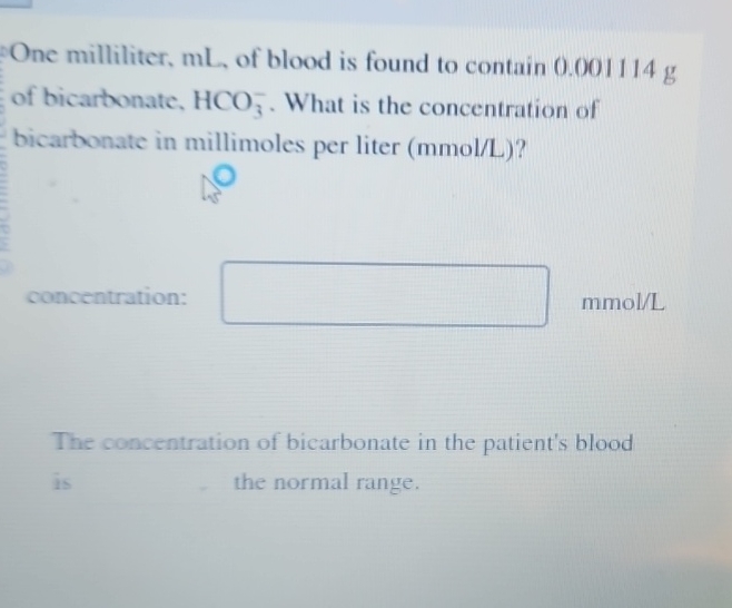 Solved One milliliter, mL, ﻿of blood is found to contain | Chegg.com