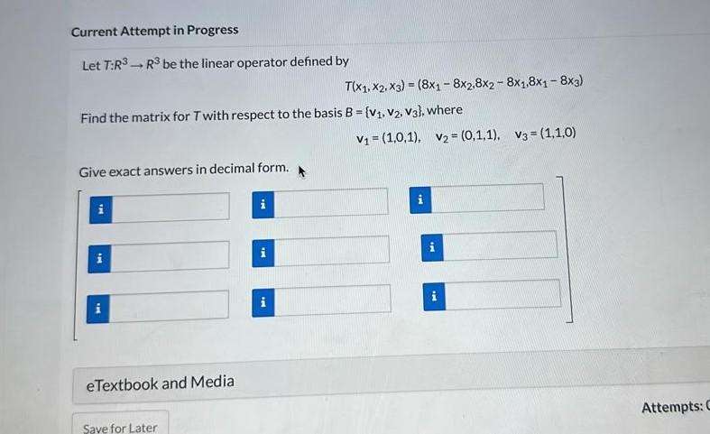 Solved Let T:R3→R3 be the linear operator defined by | Chegg.com