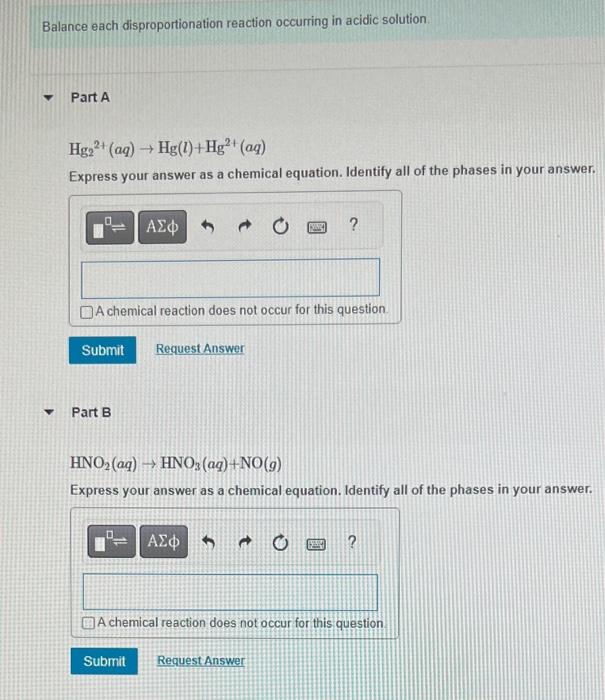 Solved Balance each disproportionation reaction occurring in | Chegg.com