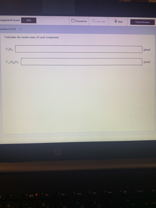 Solved Assignment Score: 19% Resources C Give Up? Hint | Chegg.com