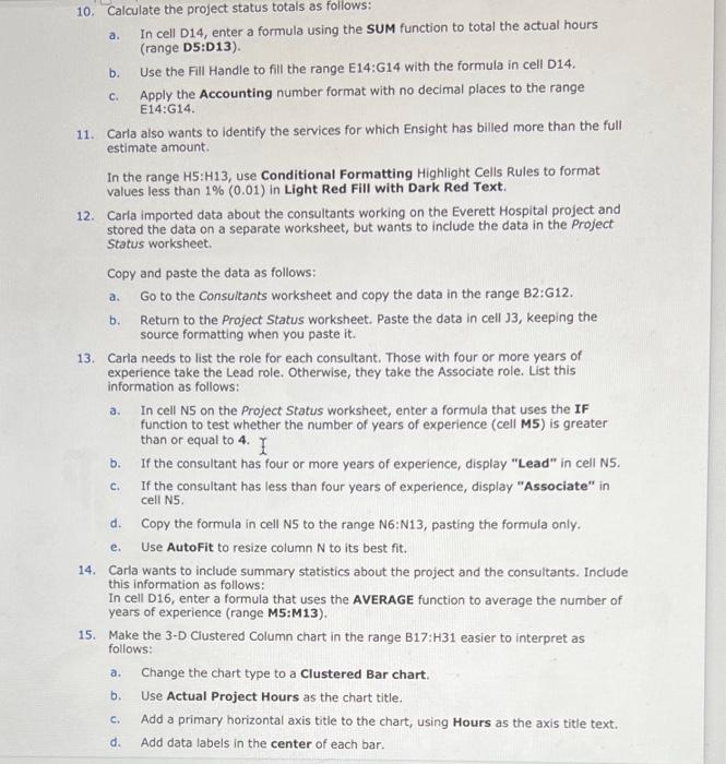 Solved I need help with this excel project, I need to know | Chegg.com