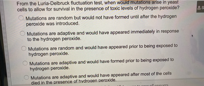 Solved From the Luria-Delbruck fluctuation test, when would | Chegg.com