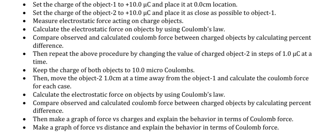 [Solved]: Virtual Experiments Physics II EXPERIMENT 1 ELECTR