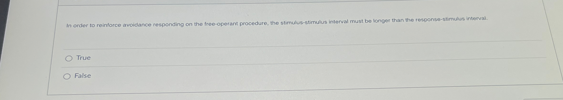 Solved In order to reinforce avoidance responding on the | Chegg.com