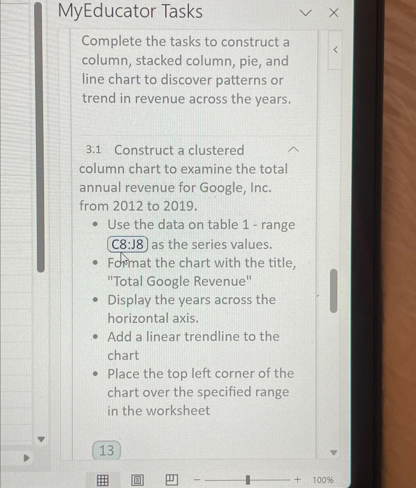 Solved MyEducator TasksComplete the tasks to construct a | Chegg.com