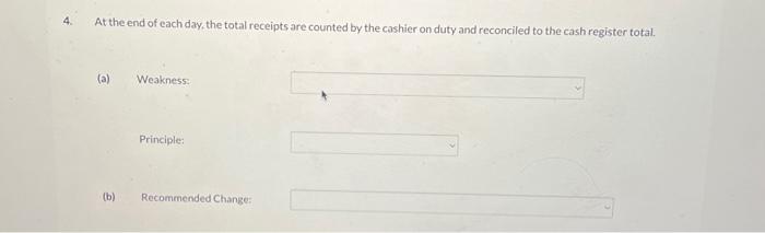Solved The following control procedures are used at Torres | Chegg.com