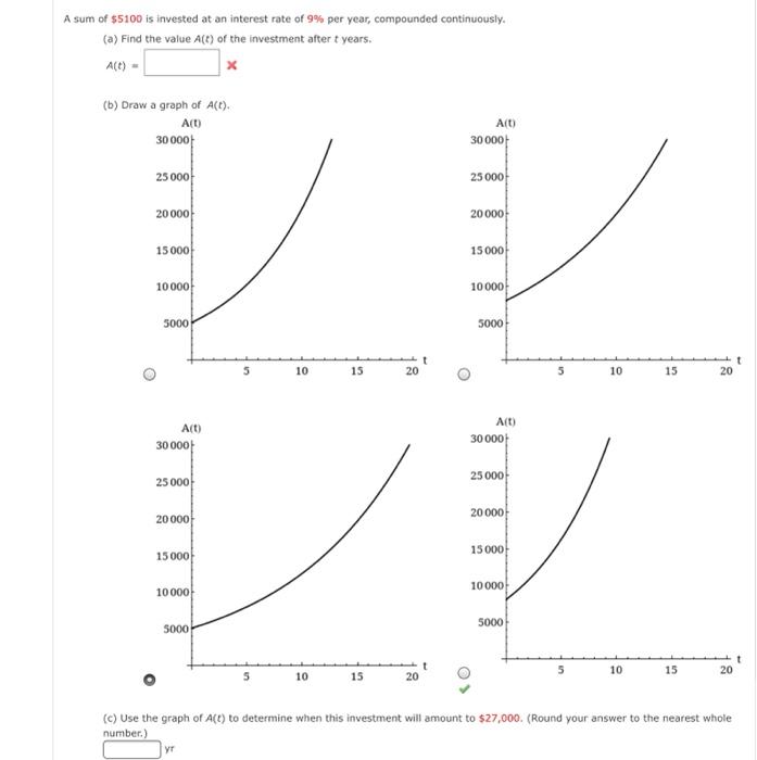 Solved In the formula A(t)=Pert for continuously compound | Chegg.com