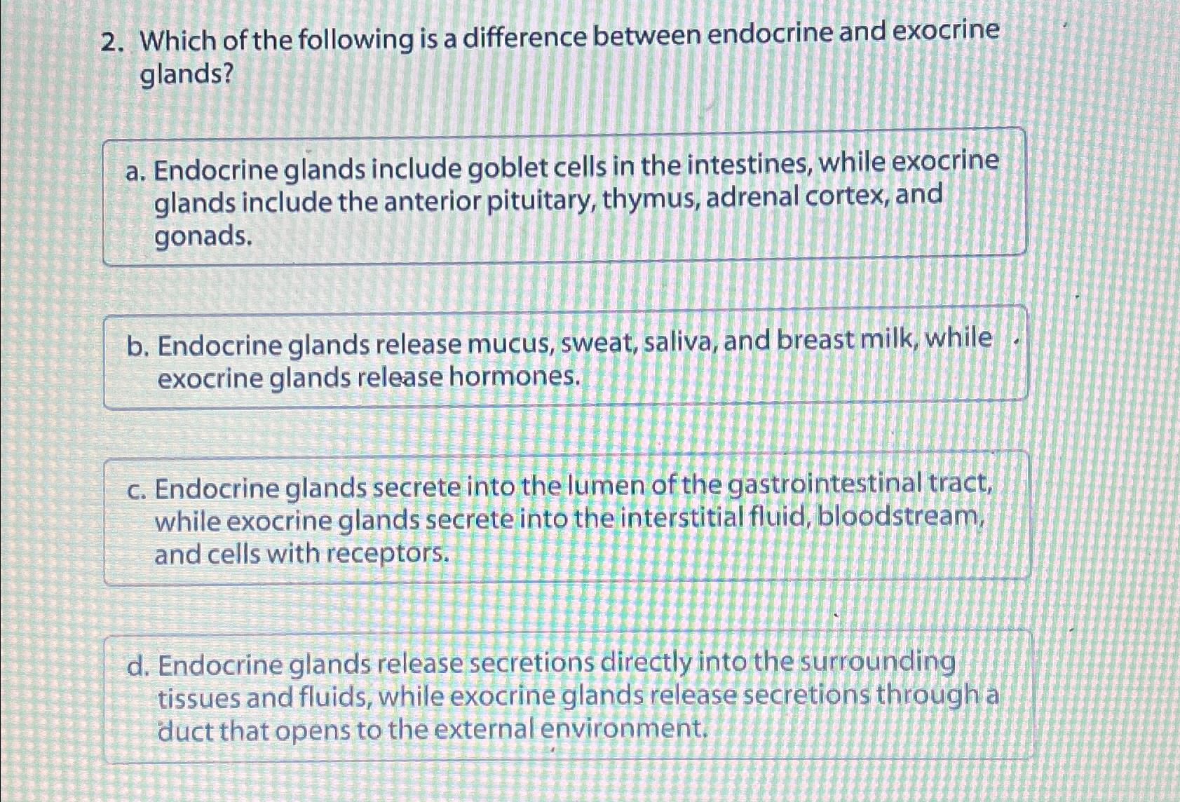 Solved Which of the following is a difference between | Chegg.com