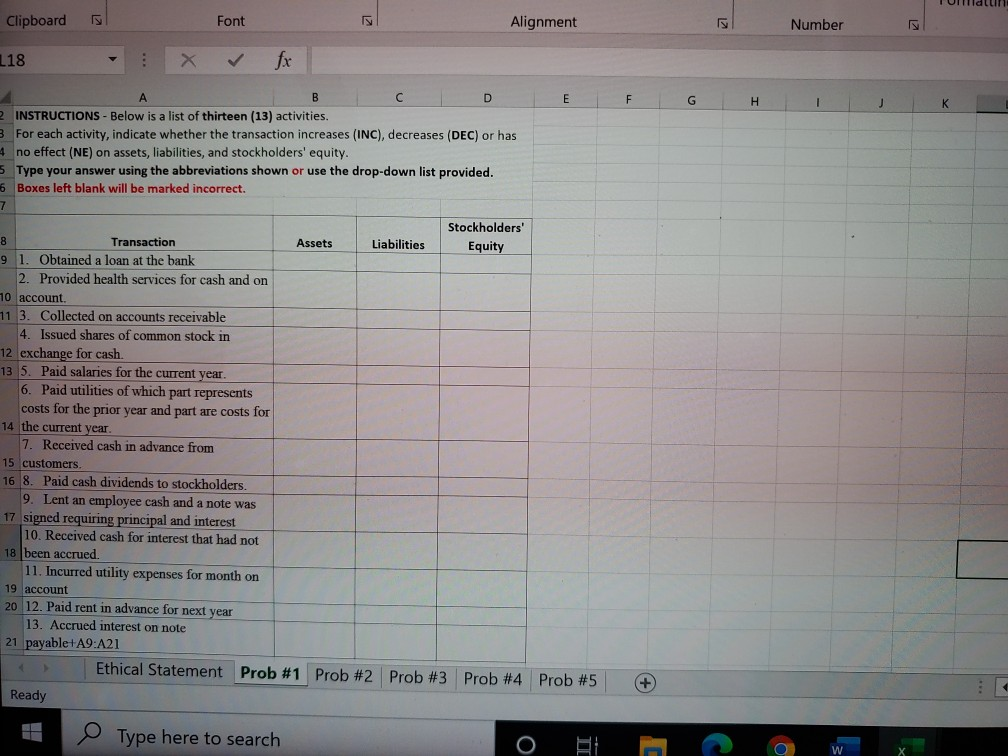 Solved Clipboard GO FS Font Alignment Number -18 X fx | Chegg.com