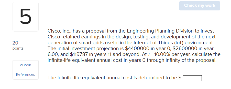Solved Cisco, Inc., has a proposal from the Engineering | Chegg.com