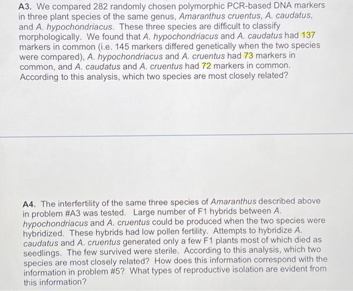 Solved A3. We compared 282 randomly chosen polymorphic | Chegg.com