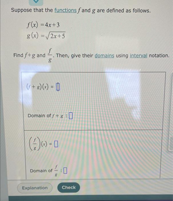 Solved Suppose that the functions f and g are defined as | Chegg.com