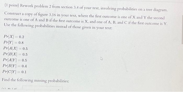 Solved 1 Point Rework Problem 2 From Section 3 4 Of Your