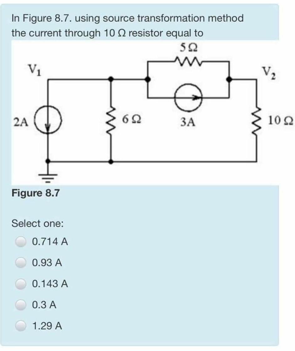 Solved In Figure 8.7. using source transformation method the | Chegg.com
